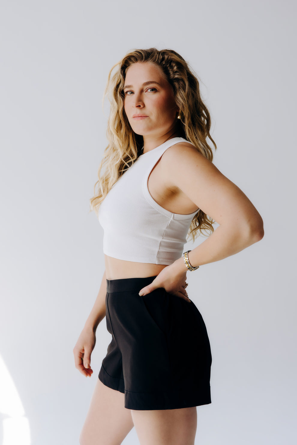 Wide Leg Faux Cuff Shorts – Margo Paige